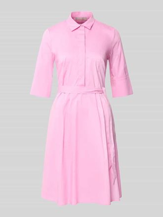 Christian Berg Knielanges Hemdblusenkleid mit Bindeg&uuml;rtel