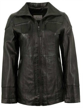 7eleven Lederjacke Olivia 7eleven - Damen Lederjacke Lammnappa schwarz
