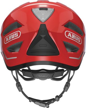 ABUS Stadthelm Pedelec 2.0 - Fahrradhelm mit Rücklicht und Regenhaube - für den Stadtverkehr - Damen Herren - Rot, Größe M, (52-57 cm), Rot (blaze red)