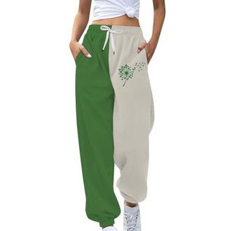 Generic HUIFUAO Pantalon de surv&ecirc;tement pour la Saint-Patrick pour femme, pantalon de jogging tr&egrave;fle dr&ocirc;le, costume irlandais de la St Paddys Day, pantalon de