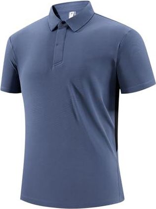 Generic T-shirt de course &agrave; pied pour homme - Respirant - Uni - Col rabattu - Extensible - L&eacute;ger - &Eacute;l&eacute;gant - Confortable - D&eacute;contract&eacute; - Sport - Entra&icirc;nement 