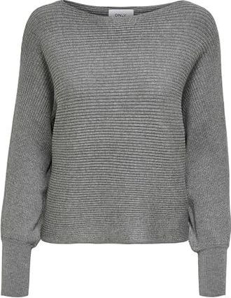 Only Only Femme Onladaline Life L/S Short Pullo KNT Noos Pull-Over, M&eacute;lange De Gris Moyen., M EU