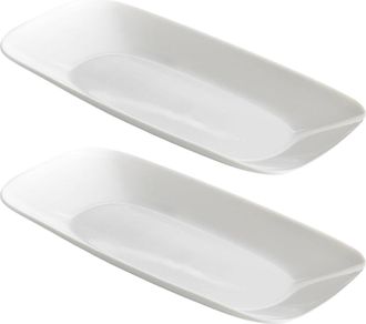 Corelle Corelle Quadratisches, rundes Serviertablett, 26,7 cm, Reinwei&szlig;, 2 St&uuml;ck