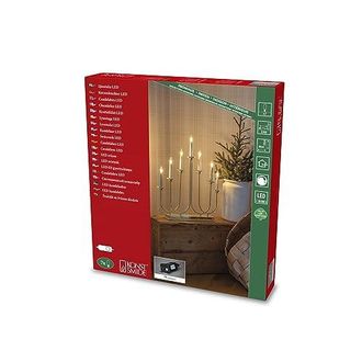 Konstsmide LED Metallleuchter, messingfarben lackiert, inkl. Dimmer, 7 warm weiße Dioden, 24V, Innen, 3,6W, weißes Kabel - 2052-810TR