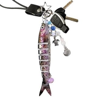 Generic Poisson amusant, appât de pêche en forme de pêcheur - Ornements danimaux de collection, souvenir fantaisie pour sac à bandoulière, sac fourre-tout, sa