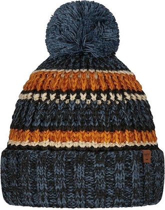 Barts Herren Strickm&uuml;tze gestreifte M&auml;nnerm&uuml;tze mit Bommel Goser 0355 Blue 04