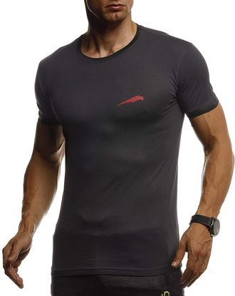 LEIF NELSON Gym Herren Fitness T-Shirt Slim Fit Moderner M&auml;nner Bodybuilder Trainingsshirt Kurzarm Top Herren Sport T-Shirt - Bekleidung f&uuml;r Bodybuilding Training