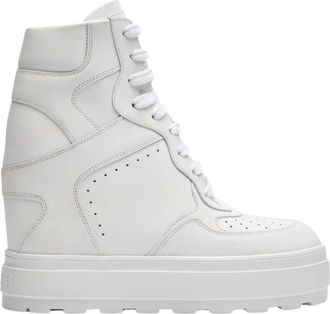 Casadei Femme, Chaussures, Blanc, Taille: 35 1/2 EU High Top Leather Baskets