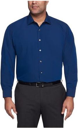 Kenneth Cole Dress Shirt Big and Tall Solid Chemise habill&eacute;e, Bleu Moyen, 47 cm Hals 89 cm-91 cm &Auml;rmel Homme