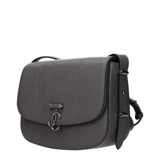 Jimmy Choo London Womens Gray Leather Crossbody Bag