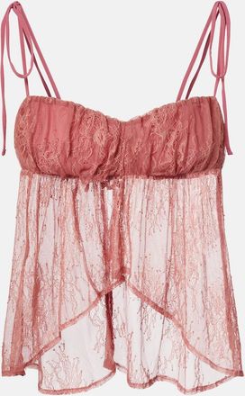 Bananhot Top court Kendall asym&eacute;trique &agrave; dentelle