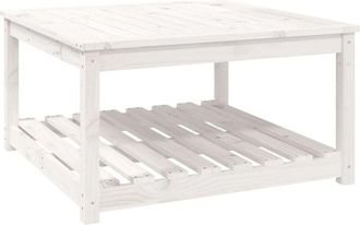 vidaXL Vidaxl - Table de jardin blanc 82,5x82,5x45 cm bois massif de pin