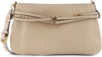 Pinko Pinko, Femme, Sacs, Beige, Taille: ONE Size Sac Bandouli&egrave;re en Cuir