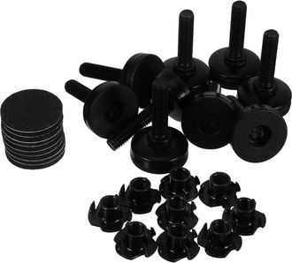 DOITOOL 8 Stück Verstellbare Möbel Nivellierfüße Gewinde Teiliges Schwere Belastbare Möbelstützen für Tisch Schrank Sofa Schwarze Robuste Schraubfüße für Uneb