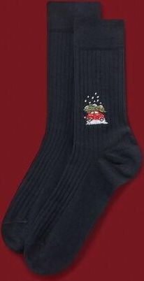 Calzedonia Socken Für Herren Mit Weihnachtsmotiv Blau
