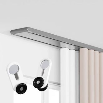 Generic Schwere Doppelvorhangschiene f&uuml;r Deckenmontage 0.7m-6m, Stille Aluminium-Schienensystem als Raumteiler - F&uuml;r Wohnzimmer, Schlafzimmer, Krankenhaus - E