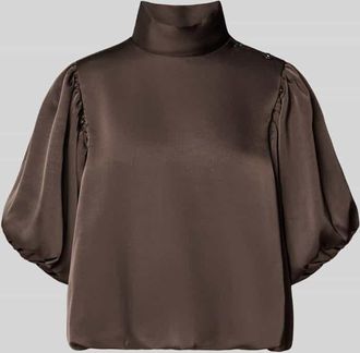 Neo Noir Regular Fit Satinbluse mit Puff&auml;rmeln Modell Parisa