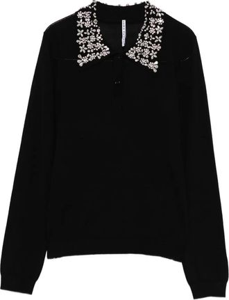 Liviana Conti pull à col à ornements - Noir