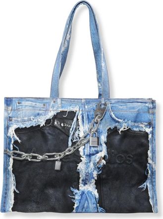 Acne Studios Homme, Sacs, Bleu, Taille: ONE Size Shopper stampa Trompe-loeil