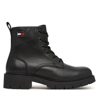 Tommy Jeans Schn&uuml;rstiefeletten Tommy Jeans Tjw Cleated Lace Up Boots EN0EN03104 Schwarz
