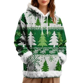 Generic Sweat à capuche de Noël léger pour femme avec col en V - Manches longues - Pull de vacances pour fête dentraînement - Cadeau de Noël, GN3., XXL