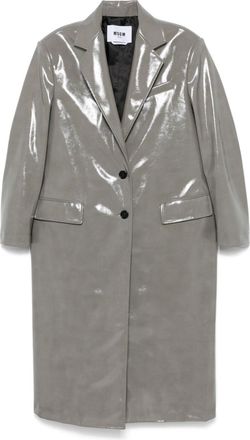 Msgm Mantel aus Faux-Leder - Grau