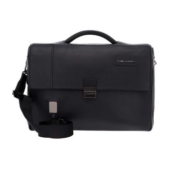 Piquadro Erweiterbare Schwarze Messenger-Tasche M&auml;nner - - Bags - Herren - Schwarzk - ONE SIZE