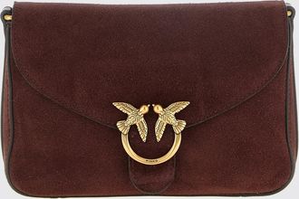 Pinko Mini-Umh&auml;ngetasche Love Bag aus Veloursleder mit Love-Birds-Schnalle