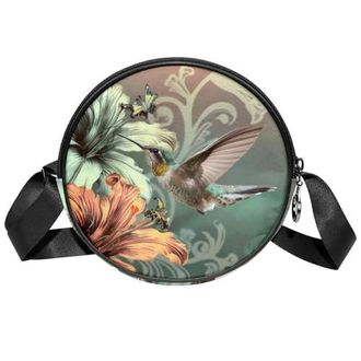 Generic Petit sac &agrave; bandouli&egrave;re circulaire pour femme, petit sac &agrave; bandouli&egrave;re avec fermeture &eacute;clair et bretelles r&eacute;glables style d&eacute;contract&eacute; pour femmes et f