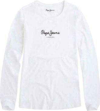 Pepe Jeans London Damen T-Shirt New Virginia Ls N, Wei&szlig;, XXS