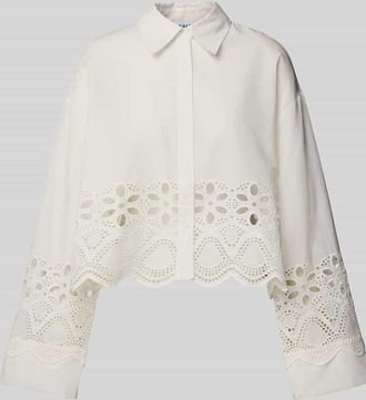 Edited Cropped Bluse mit Lochstickerei Modell Sophia
