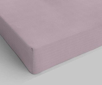 Italian Bed Linen Max Color Spannbettlaken und Gummizug Uni, 100% Baumwolle Einzelbett 28x14x3 cm altrosa, Dunstig Rose