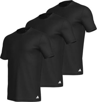 adidas Herren Unterwäsche Crew Neck Shirt (3pk) -Active Core Cotton Tricot, Noir 4am011, XL Hommes