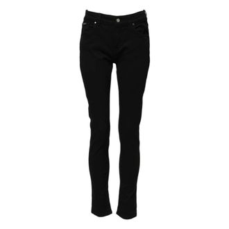 Dolce & Gabbana Femme, Jeans, Noir, Taille: 36 FR Jean Skinny en Denim Noir avec Logo