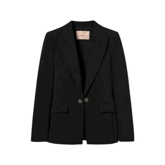 Twinset Oval T Cr&ecirc;pe Blazer - - Jackets - Damen - Schwarzk - S