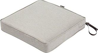 Classic Accessories Montlake Wasserabweisendes Sitzkissen für den Außenbereich, quadratisch, 53,3 x 53,3 x 7,6 cm, Terrassenmöbel, Stuhlkissen, grau meliert, Outdoor-Kiss
