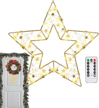 Generic Weihnachtsbeleuchtung f&uuml;r Innen auf dem Fenster,8 St&auml;nde Innen Weihnachtsdekorationen | Hahnbare Sternenbeleuchtung Mit Timer - F&uuml;r Haus Schlafzimmer 