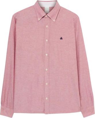 Brooks Brothers Homme, Chemises, Rouge, Taille: L Chemise Oxford Slim Fit avec Col Boutonné