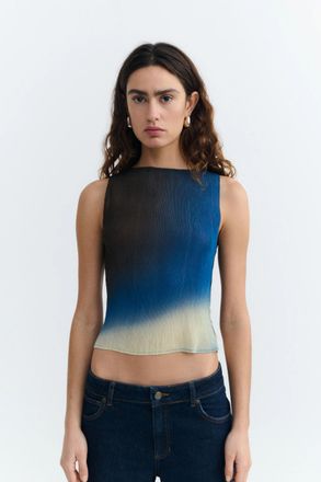 Thinking Mu Thinking MU Damen vegan Top Dora Glass Pleated Brown