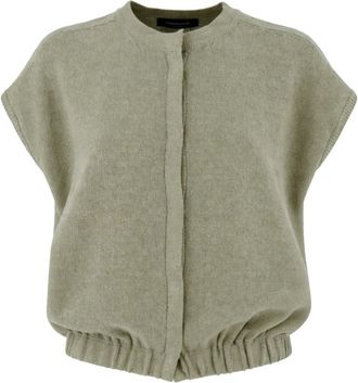 Fabiana Filippi Femme, Pulls, Vert, Taille: 40 FR Pull en coton et lin avec sequins