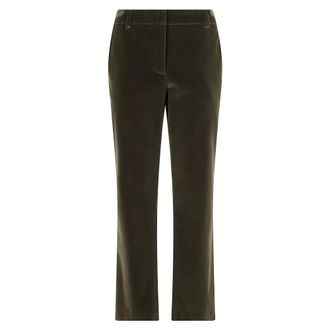 La DoubleJ 24/7 ausgestellte Cropped Samthose - - Trousers - Damen - Gr&uuml;n - M