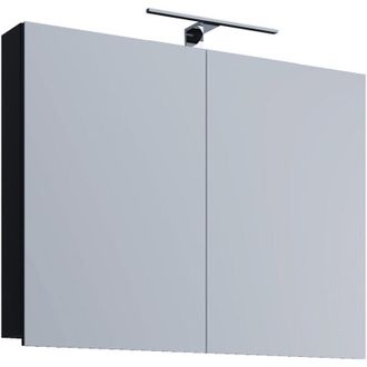 ebuy24 Ebuy24 - VCB1 Bad Wandschrank m Spiegel Spiegelschrank 60 cm inkl. Licht Schwarz