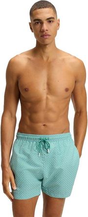 BOSS Herren Vibe Bedruckte Badeshorts mit Logo-Aufnäher Grün XXL