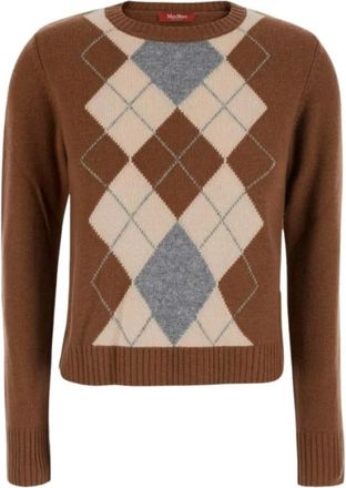 Max Mara Pull &agrave; col rond Mstfaraone - Femme - Pulls - Brun - Taille: 42 FR