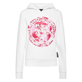 Plein Sport Femme, Sweatshirts et sweats &agrave; capuche, Blanc, Taille: 38 FR Sweat &agrave; capuche SweaT-shirt Carbon Tiger