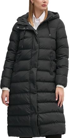 Geox Womens W ANYLLA Maxi Long Jacket, Black, 36