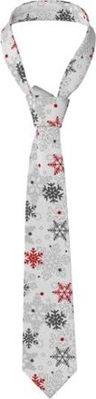 Generic Cravate Flocons De Neige Rouges Et Gris Classique Tie Confortable Cravates Homme Pour Travail C&eacute;l&eacute;brations Mariage