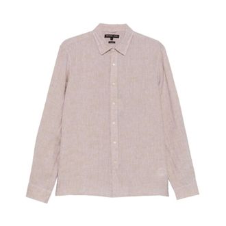 Michael Kors Homme, Chemises, Beige, Taille: 2XL Chemise &agrave; logo brod&eacute;