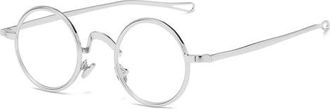 Generic Lunettes De Soleil Vintage Rondes En M&eacute;tal Miroir Hommes Et Femmes Shopping Conduite Lunettes De Soleil(White)