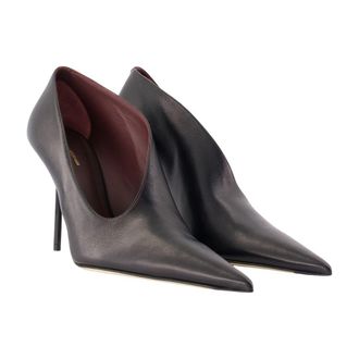 Victoria Beckham Womens Sloan Sculptural 100 Pumps - Victoria Beckham Leather Black Calfskin Shoes